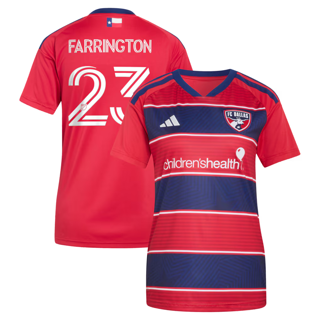 Women's FC Dallas Logan Farrington Red 2026 DNA Kit Replica Jersey ...